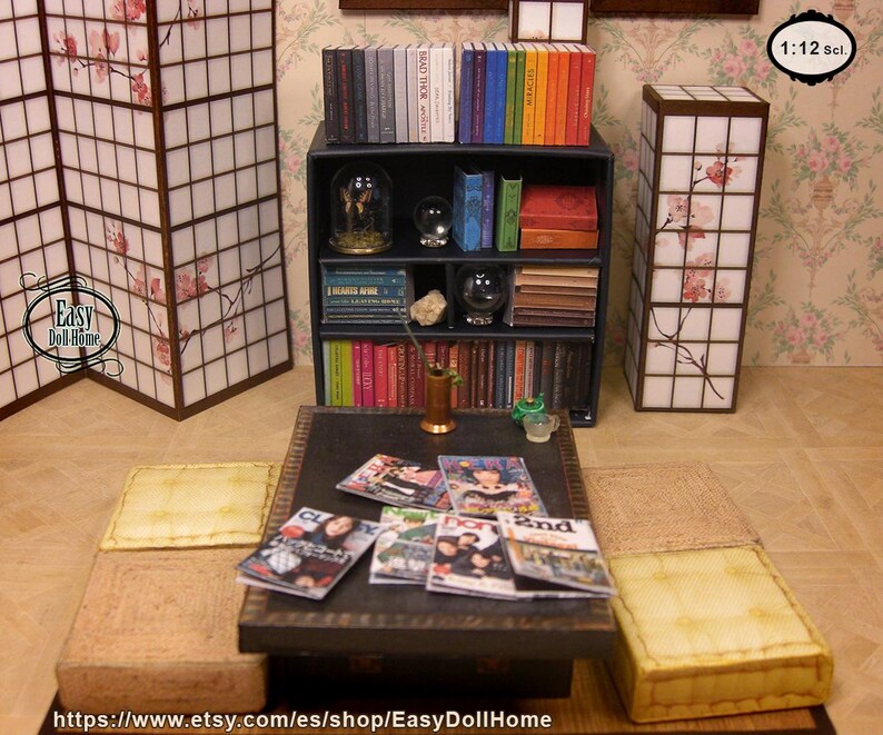 1:12 Miniature Japan Set, With 2x1 Shoji Lamp and Two 2x1 Meditation ...