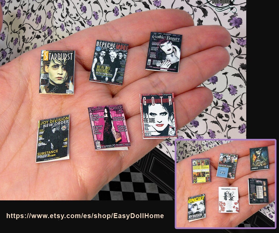 1:12 Scale Miniature Gothic Covers Magazines, Authentic Reproductions ...