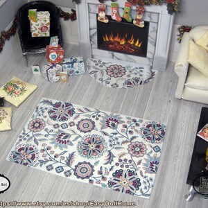 1:12 Scale Dollhouse Carpets, Welcome and Fireplaces Rugs, Perfect for ...