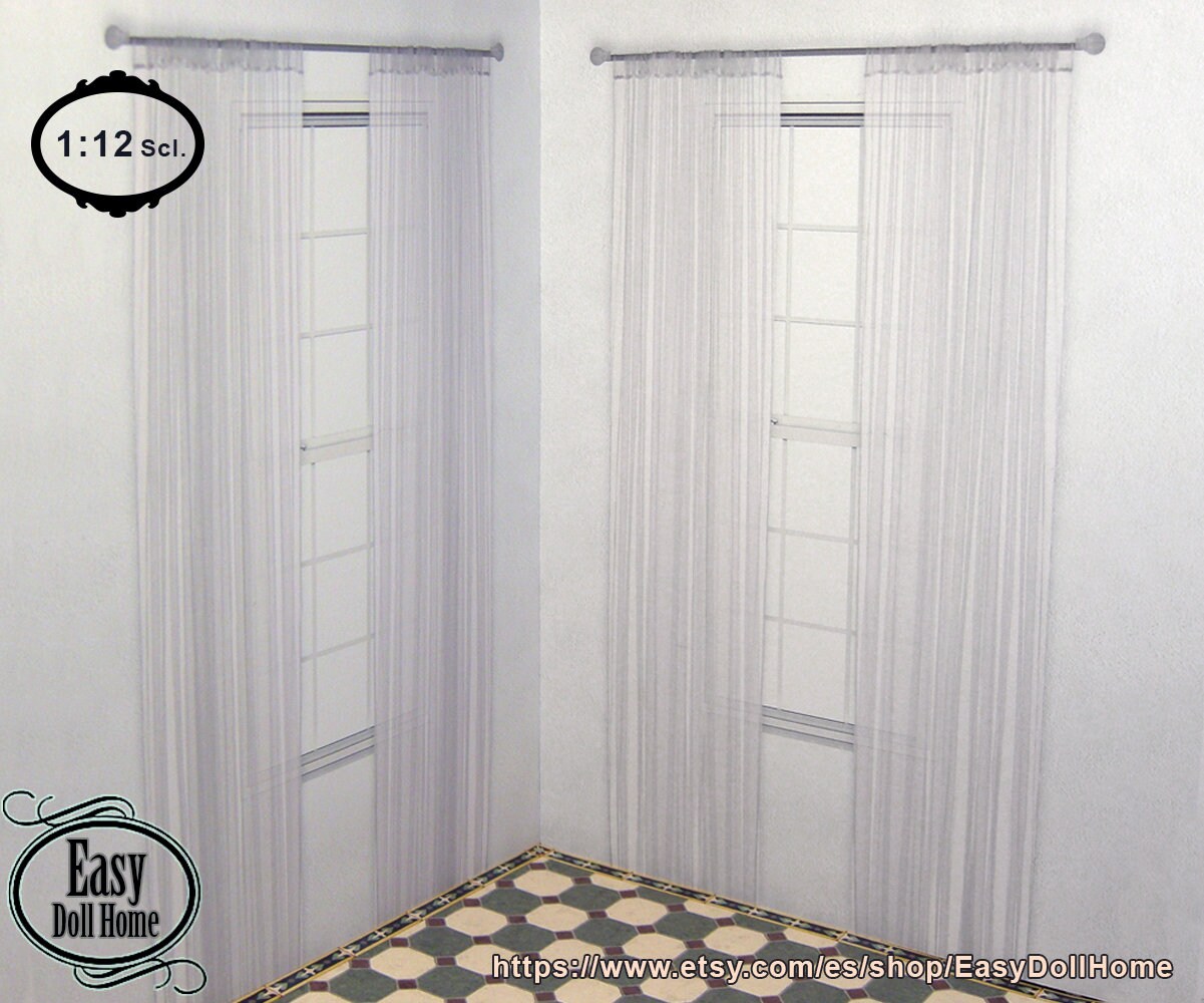 1:12 Scale Dollhouse Wallpaper, White Stucco Wall and Sunny Windows ...