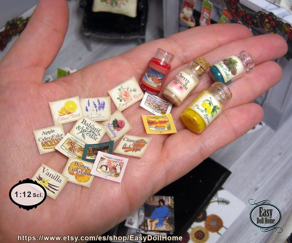 1:12 Candles Labels, Miniature Dollhouse Decoration, for Aromatic ...