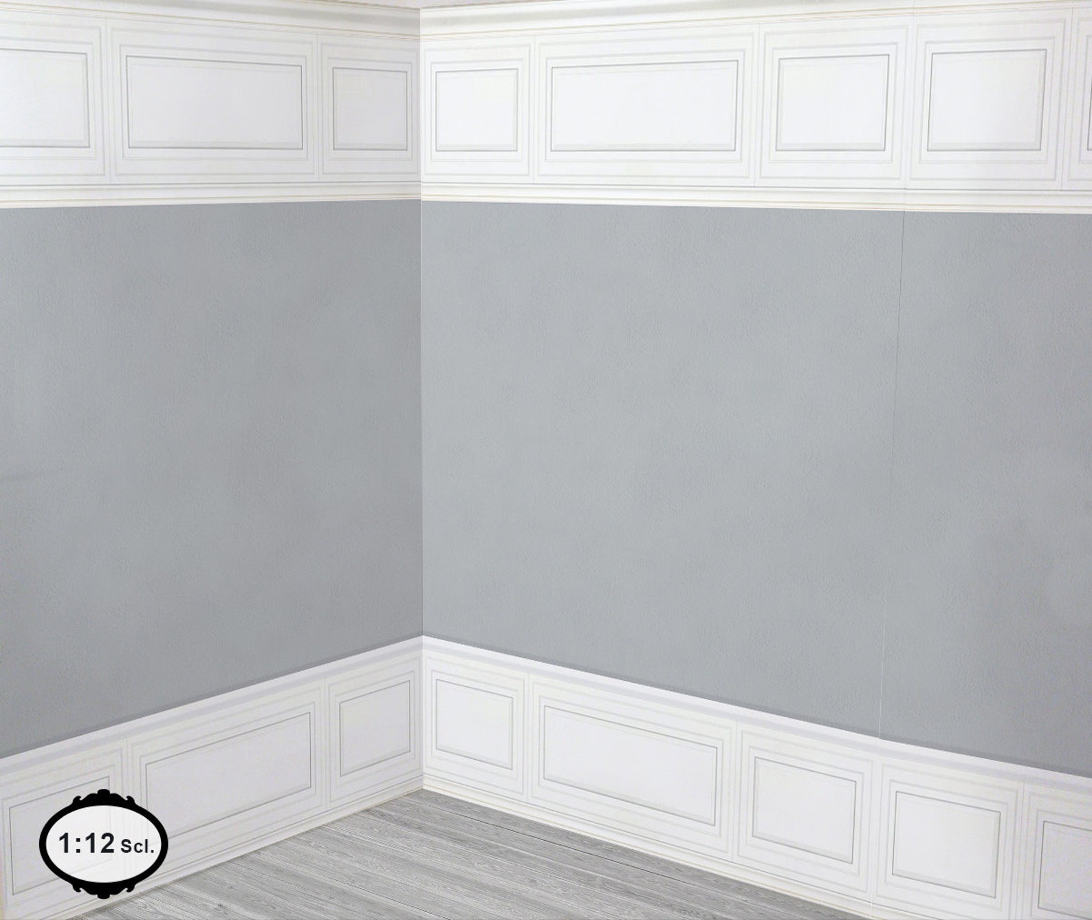 1:12 Scale Dollhouse Wallpaper, Wood Panel, Christmas Decoration ...