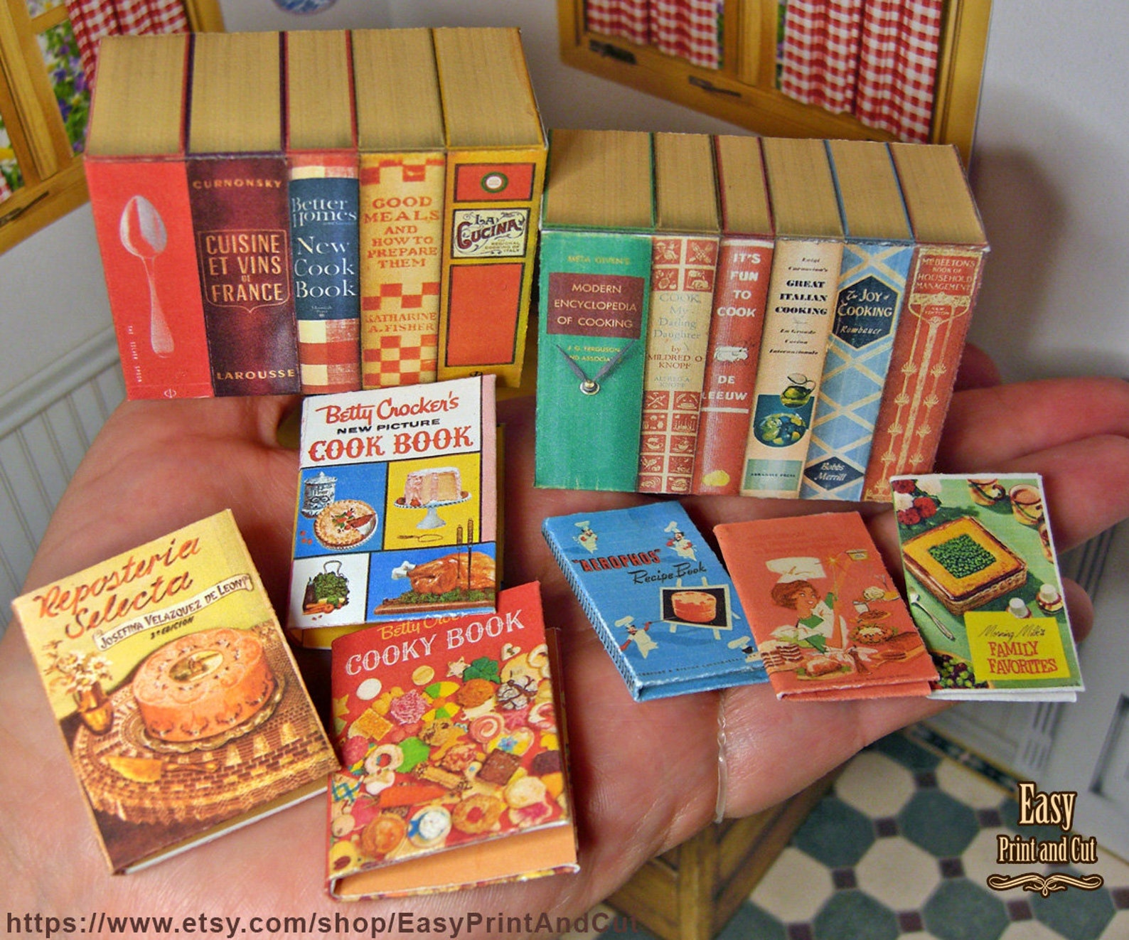 Printable 1:6 Miniature Cookbooks Covers Big Collections in - Etsy