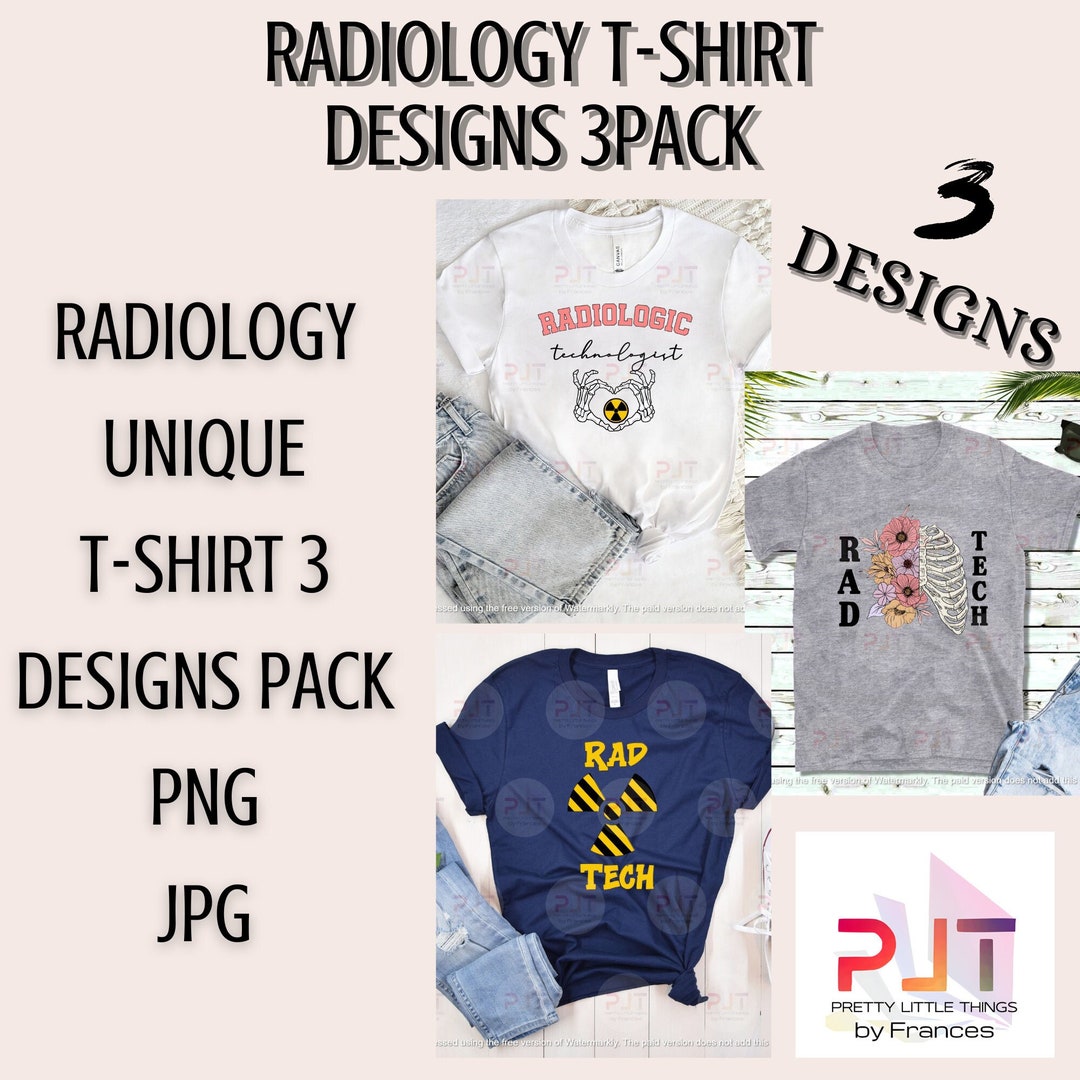 CT RT X-ray Radiology Tshirts 3 Bundle Pack Design Digital Files Png - Etsy