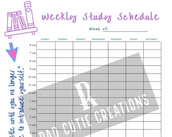 PRINTABLE Timetable Schedule Weekly Study Planner Students - Etsy