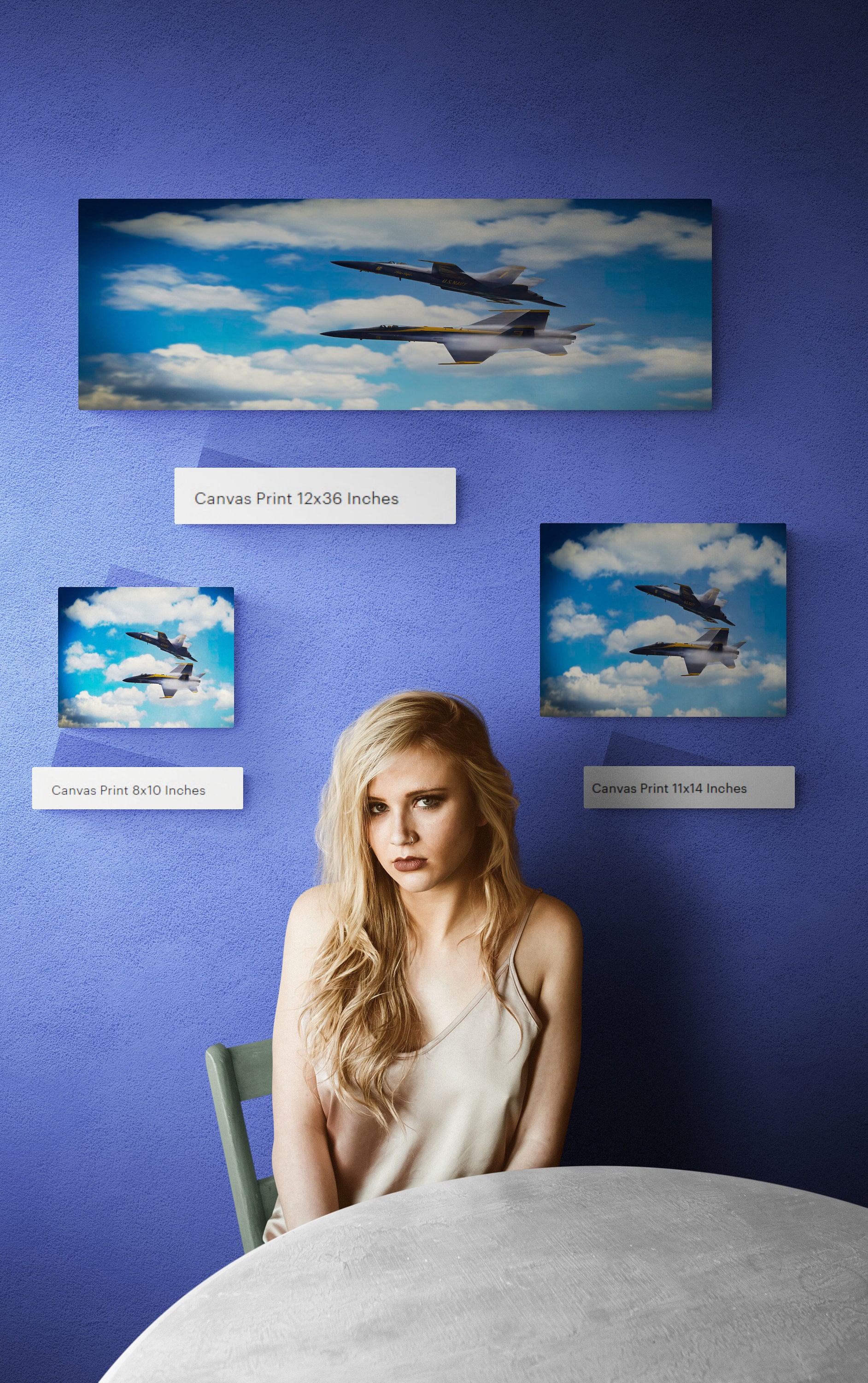 American Patriotic Blue Angels US Navy Gorgeous Scene Canvas Prints ...
