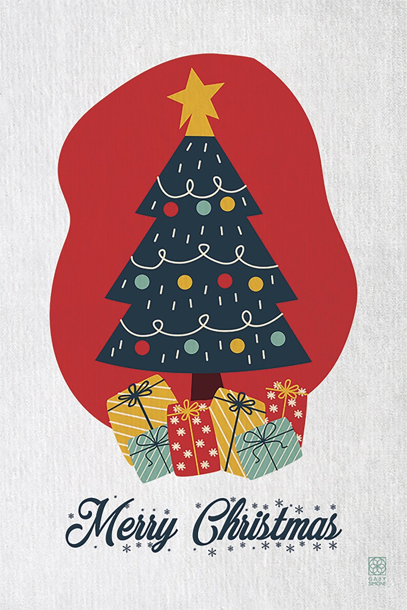 Christmas Tree Poster. Merry Christmas Poster. Digital Printing ...