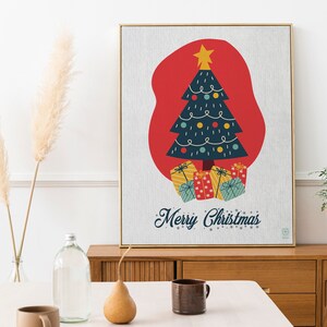 Christmas Tree Poster. Merry Christmas Poster. Digital Printing ...