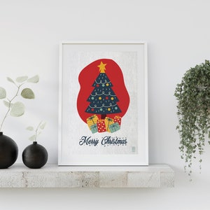 Christmas Tree Poster. Merry Christmas Poster. Digital Printing ...