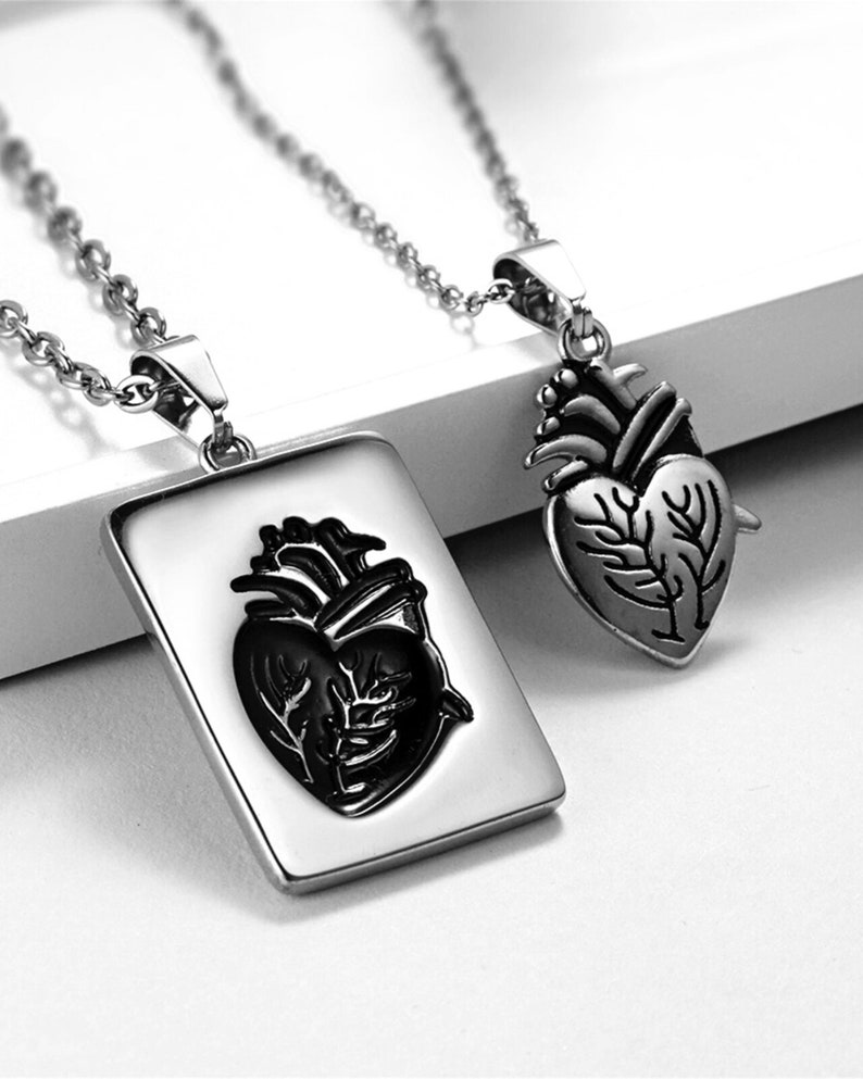 Split Heart Couple Necklace, Two Hearts Necklace - Etsy
