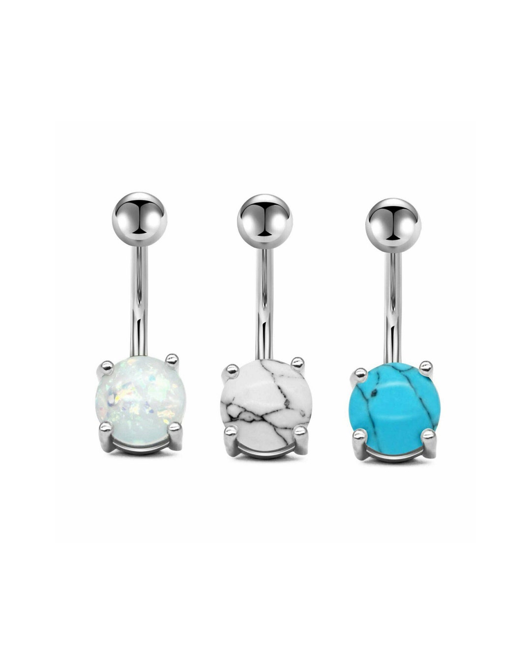 14G Surgical Steel Navel Belly Button Rings Set, 2 Colors - Etsy