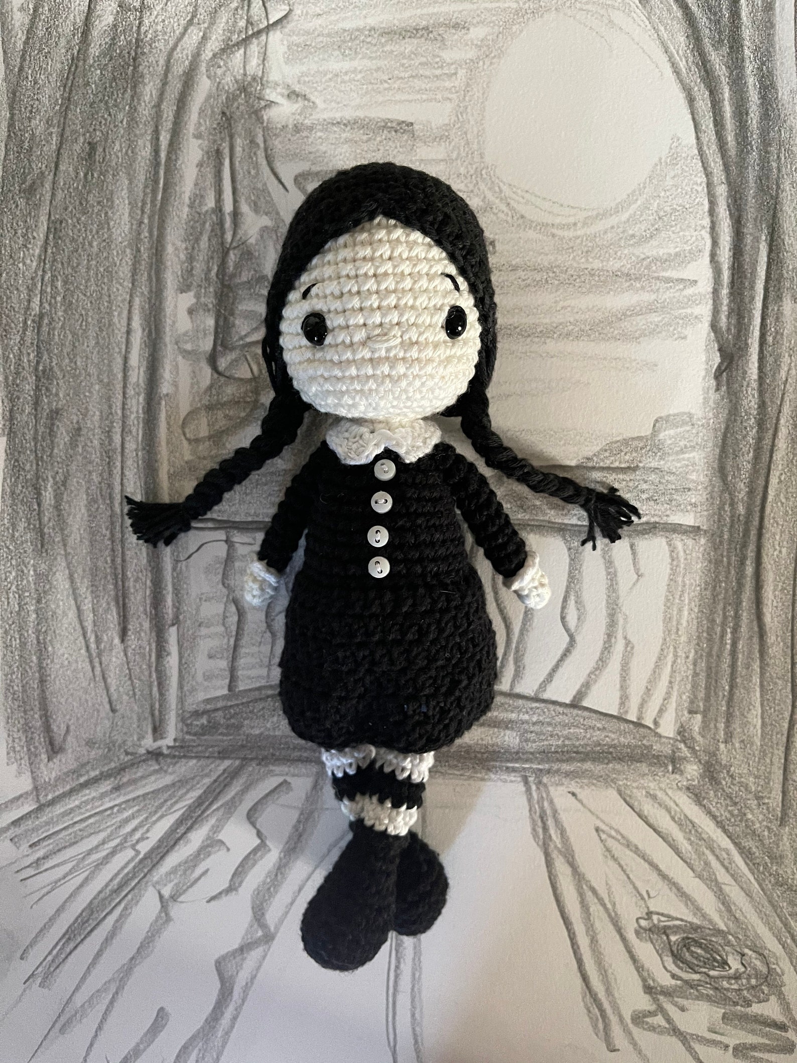 Wednesday Addams Crochet Doll Pattern - Etsy