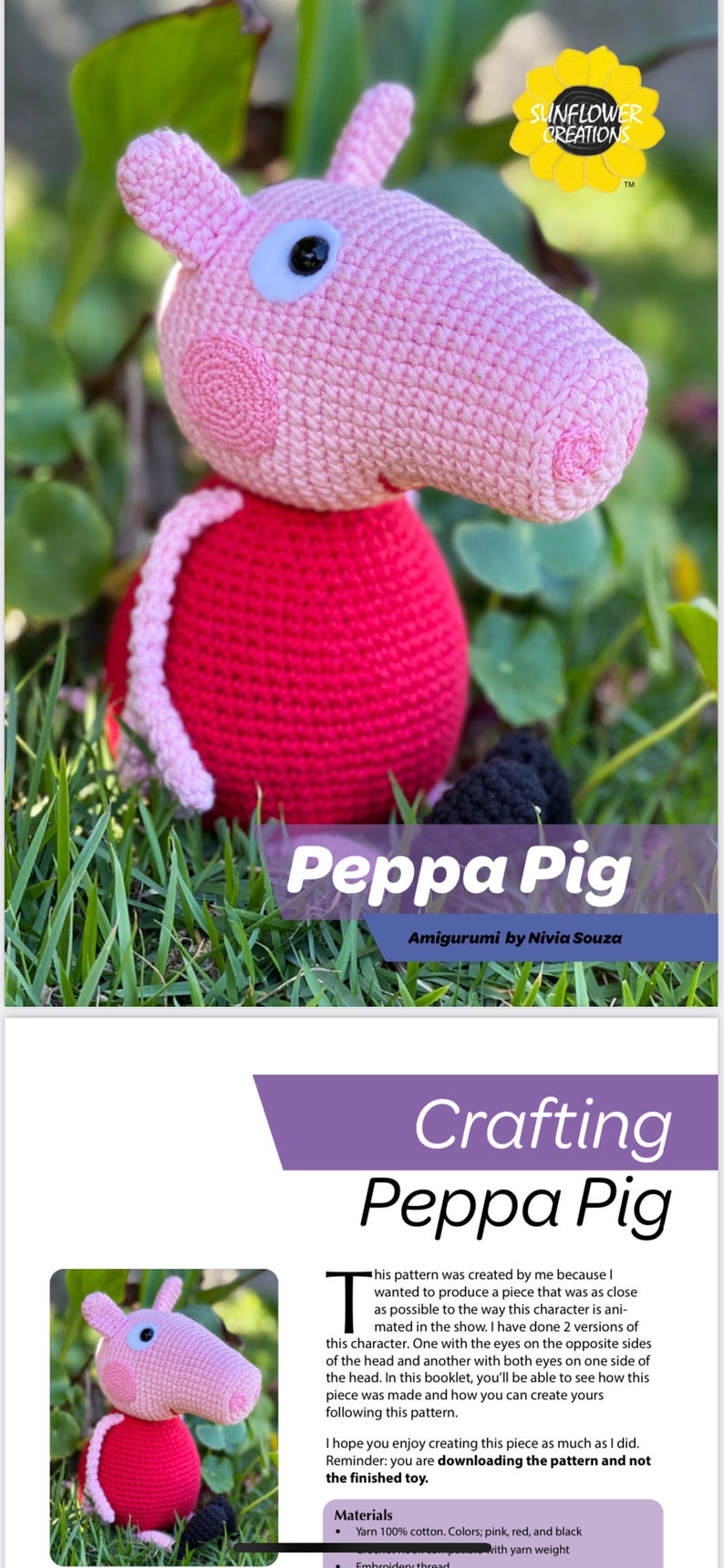 Peppa Pig Crochet Pattern This is Not a Finished Doll. Please - Etsy