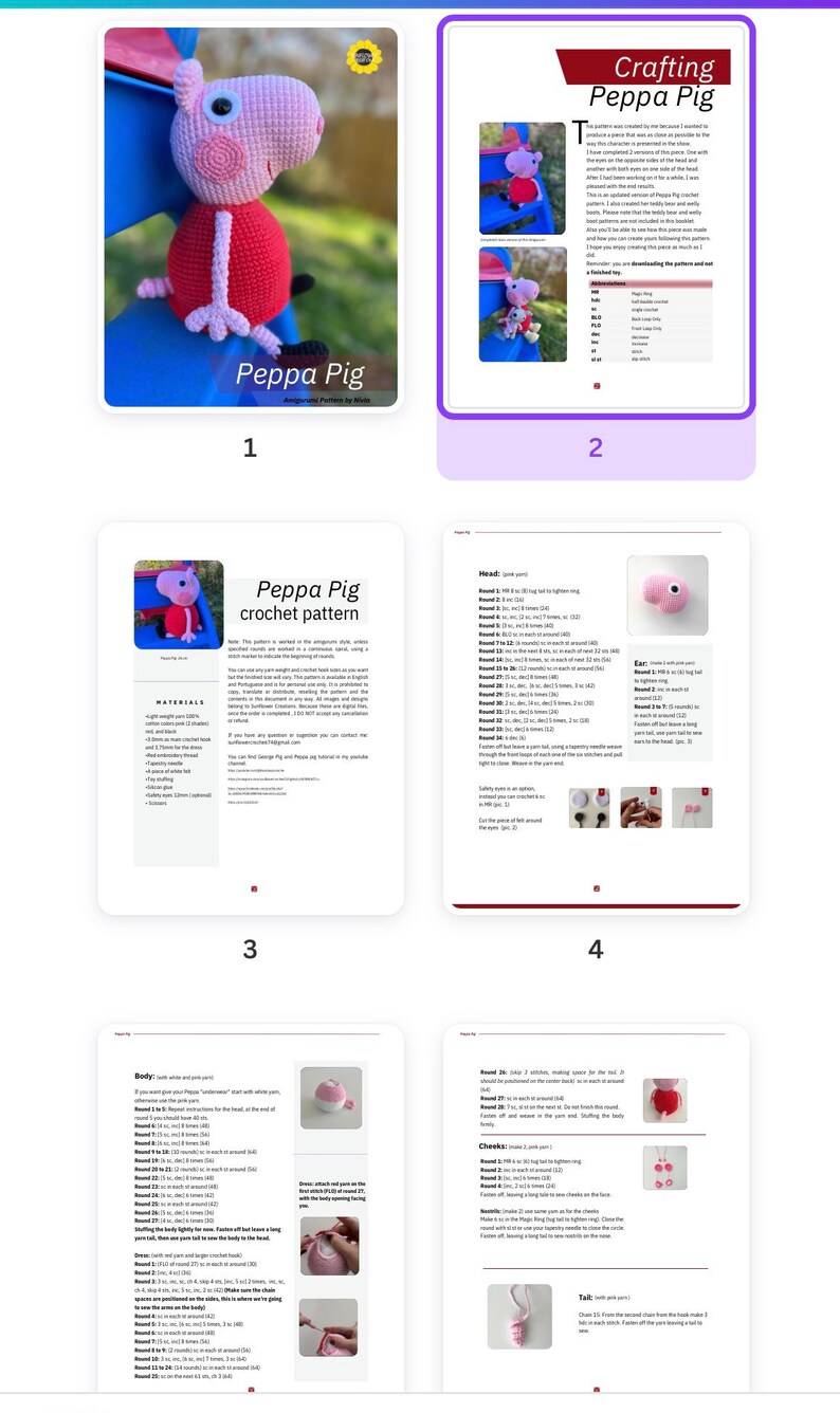 Peppa Pig Crochet Pattern - Etsy