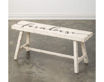 White Farmhouse Bench / Dinning Bench / Entry Bench - Etsy