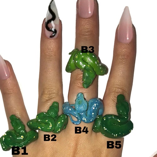 Realistic Clay Snake Ring Ball Python Handmade Adjustable - Etsy