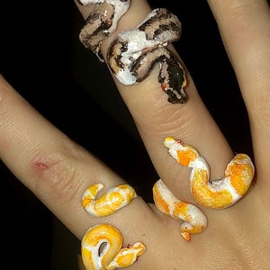 Realistic Clay Snake Ring Ball Python Handmade Adjustable - Etsy