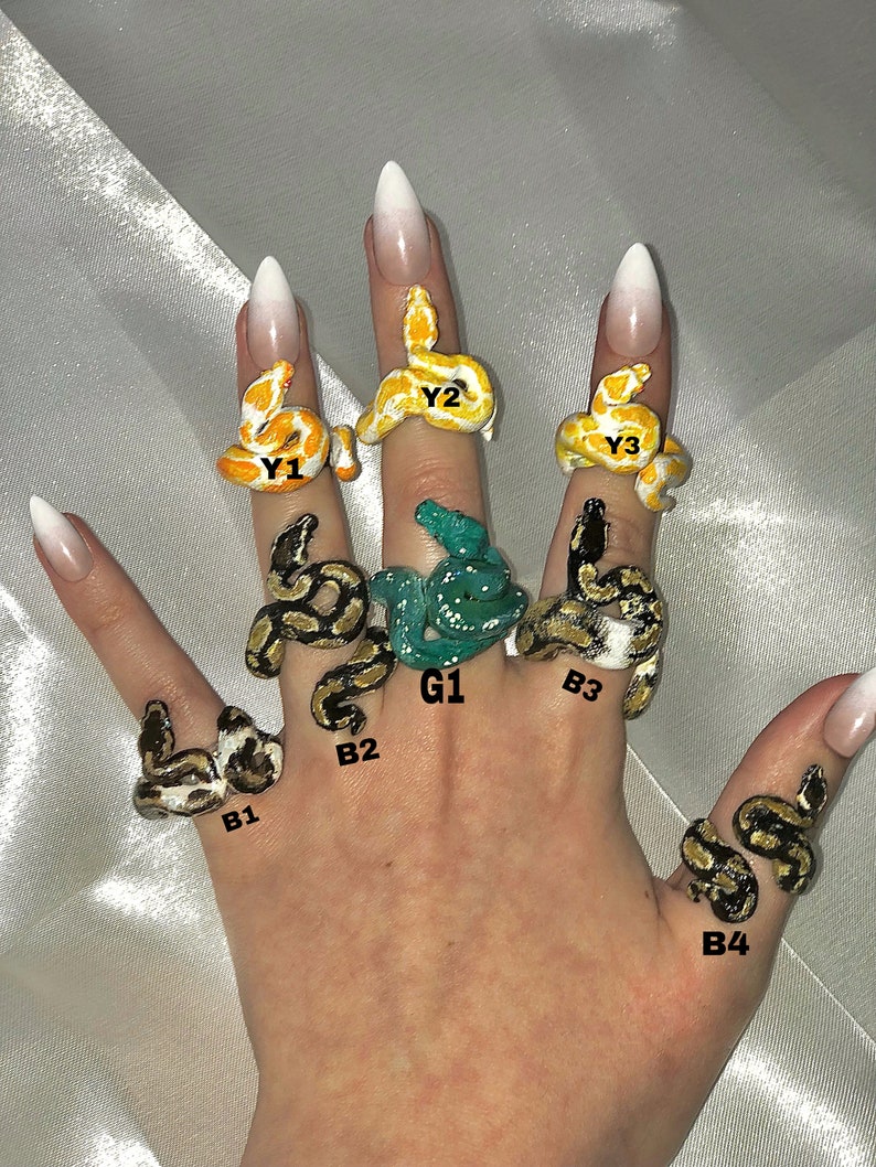 Realistic Clay Snake Ring Ball Python Handmade Adjustable - Etsy