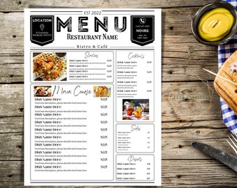 Custom Food Menu Flyer Template restaurant Menu Template Canva Food ...