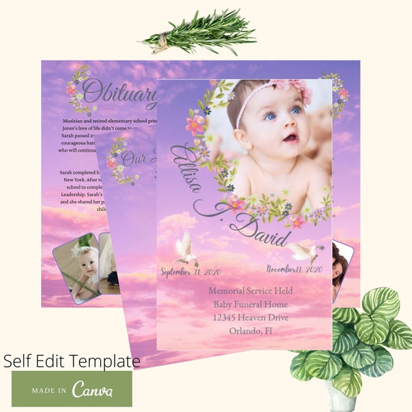 Infant Funeral Program - Etsy