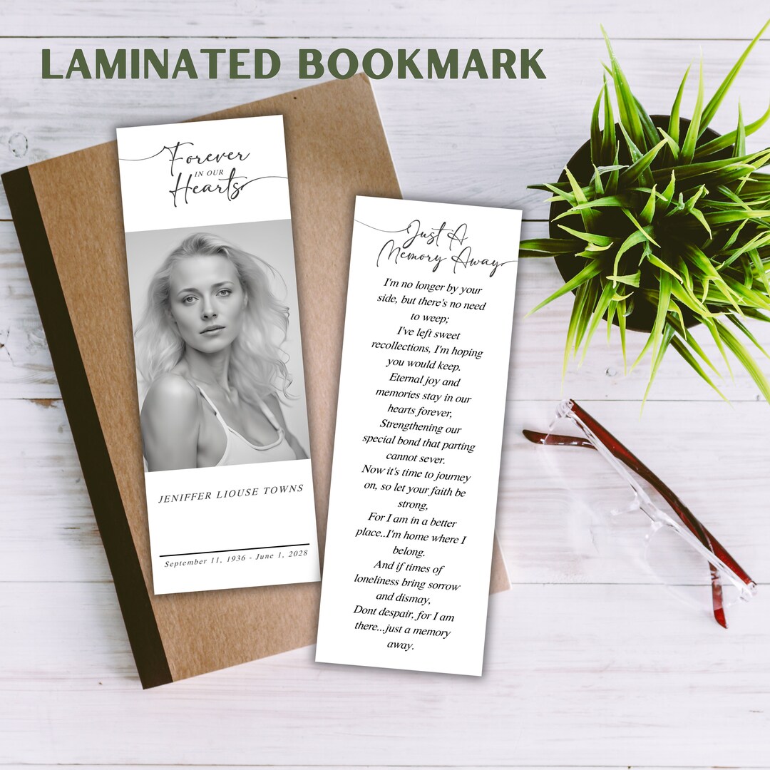 Personalized Bookmark Picture Memorial | Forever in Our Hearts | Custom ...