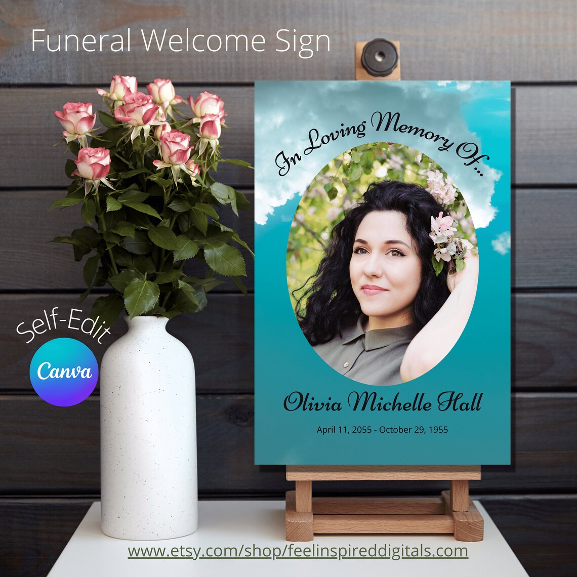 Blue Funeral Display Welcome Sign 3 Large Funeral Posters - Etsy