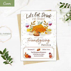 Editable Thanksgiving Invitation Flyer. Friendsgiving Invite - Etsy