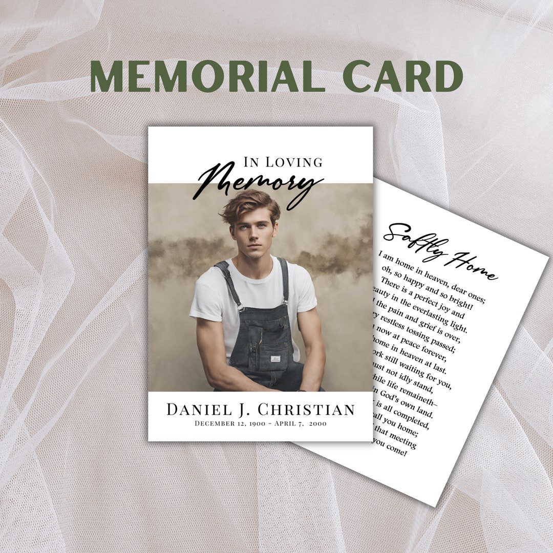 Personalized Memorial/prayer Cards Custom Memorial Keepsake Funeral ...
