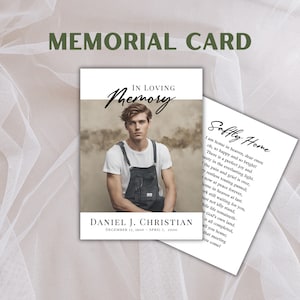 Personalized Memorial/prayer Cards Custom Memorial Keepsake Funeral ...