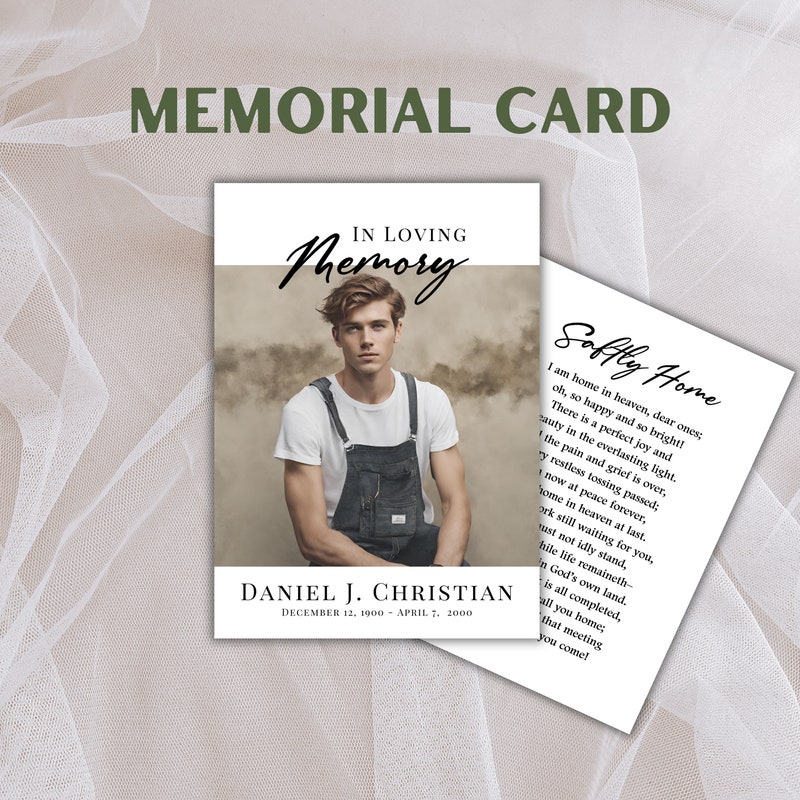 Personalized Funeral Memorial Cards - Etsy