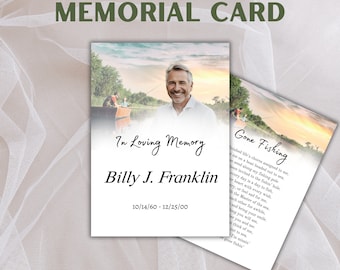 Personalized Fishing Celebration of Life Keepsake, Memorial Service ...