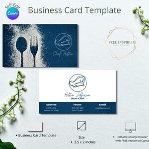 Chef Business Card. Canva Template. Restaurant Catering Food Service ...