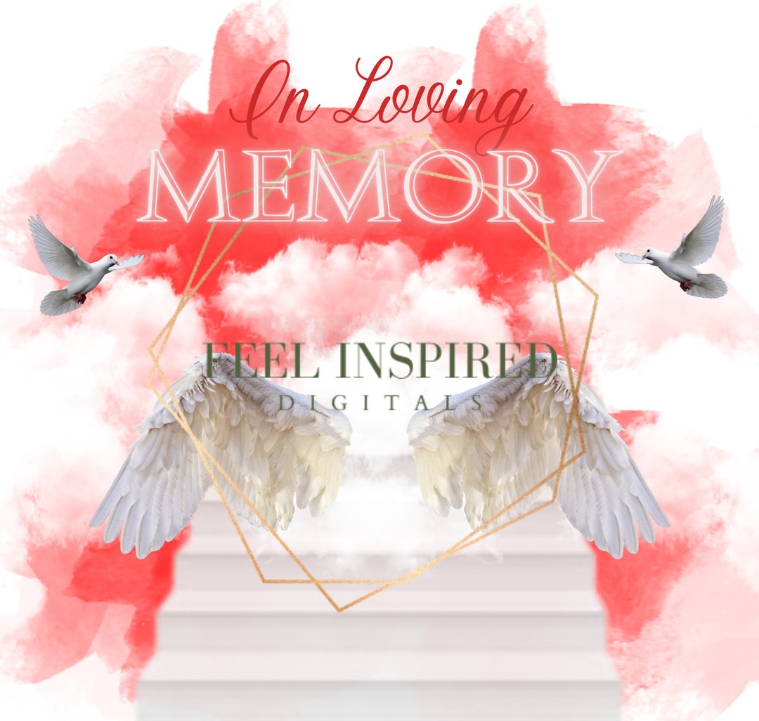 Red and White in Loving Memory PNG. Memorial Background With - Etsy