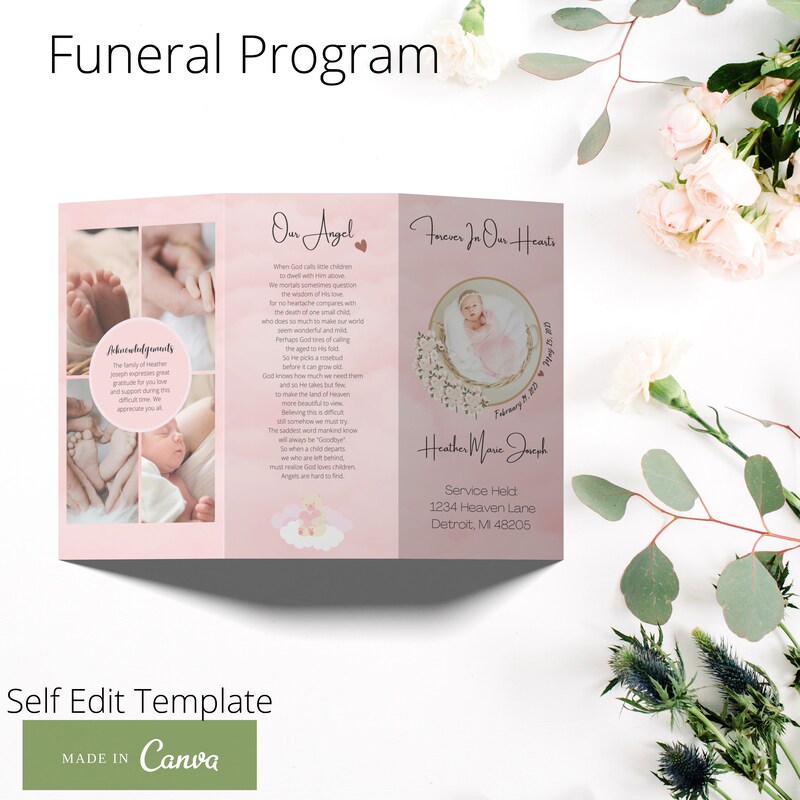 Infant Funeral Program - Etsy