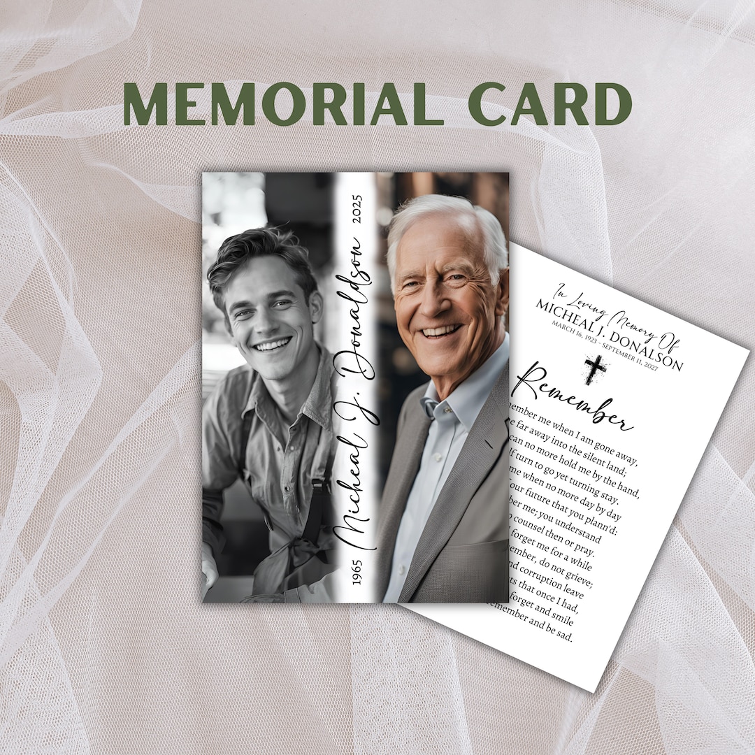 Personalized Memorial Card: Photo Collage Funeral Keepsake - Etsy