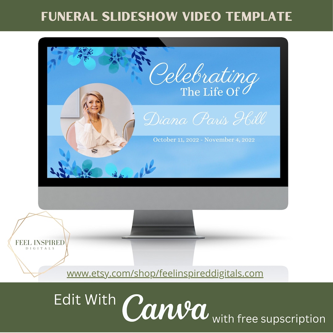 Baby Blue Funeral Slideshow Video: Memorial Tribute Canva Template - Etsy