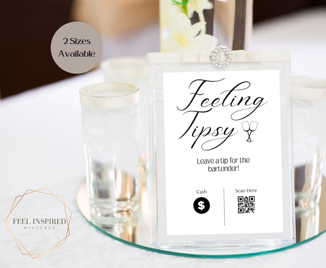 Bartender Feeling Tipsy Tip Sign. Virtual Tip Jar. Scan to Pay Canva ...