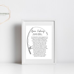 Gone Fishing Memorial Poem: Celebration of Life Printable (PDF) - Etsy