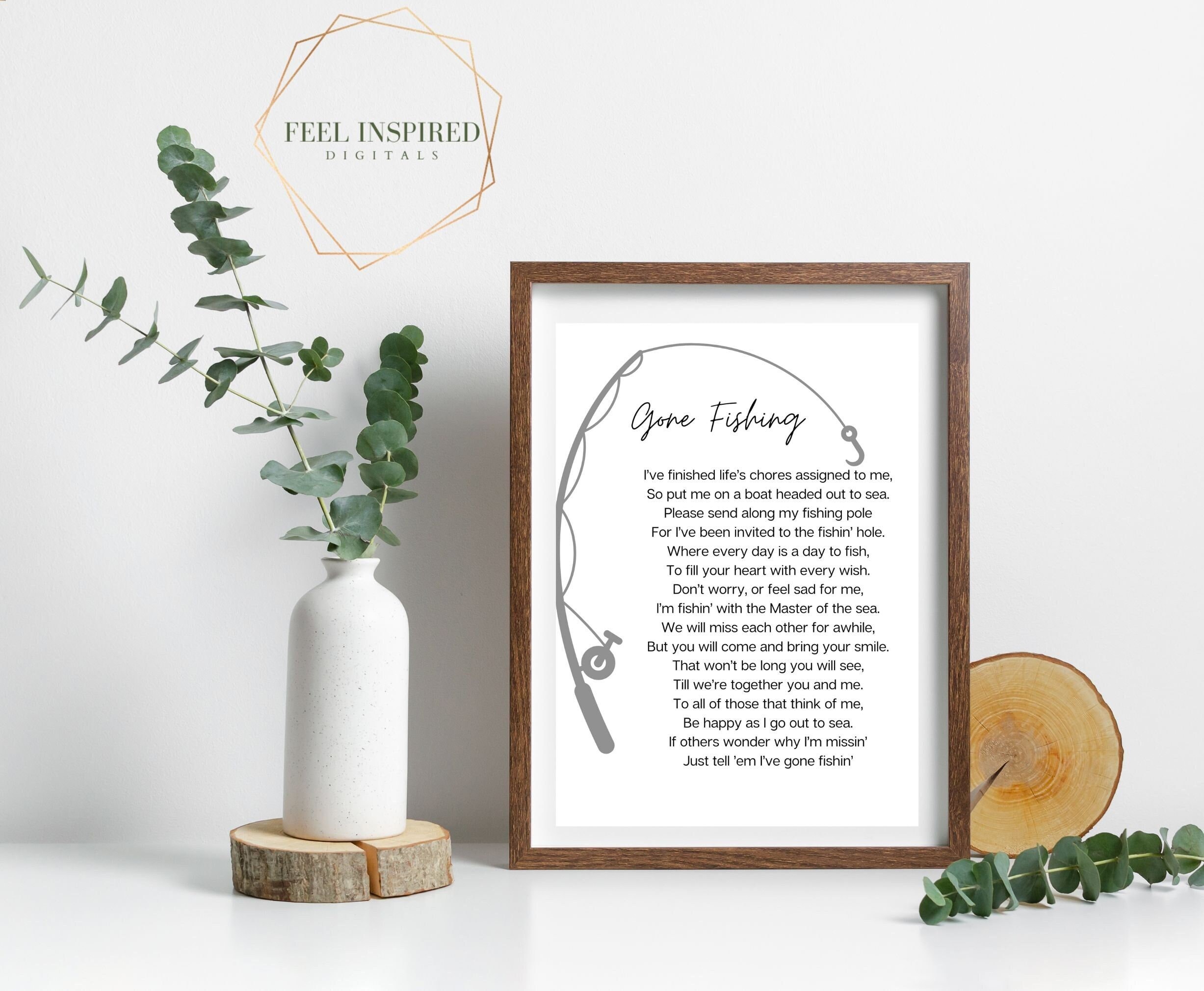 Gone Fishing Memorial Poem Printable. Celebration of Life. Remembrance ...