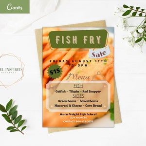 Fish Fry Flyer Template. 5x7 DIY Printable. Editable Canva Template - Etsy