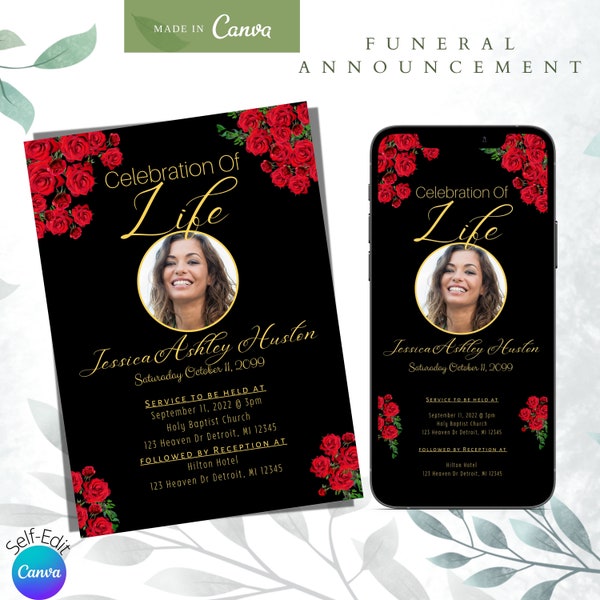 Funeral Digital Electronic Invitation - Etsy