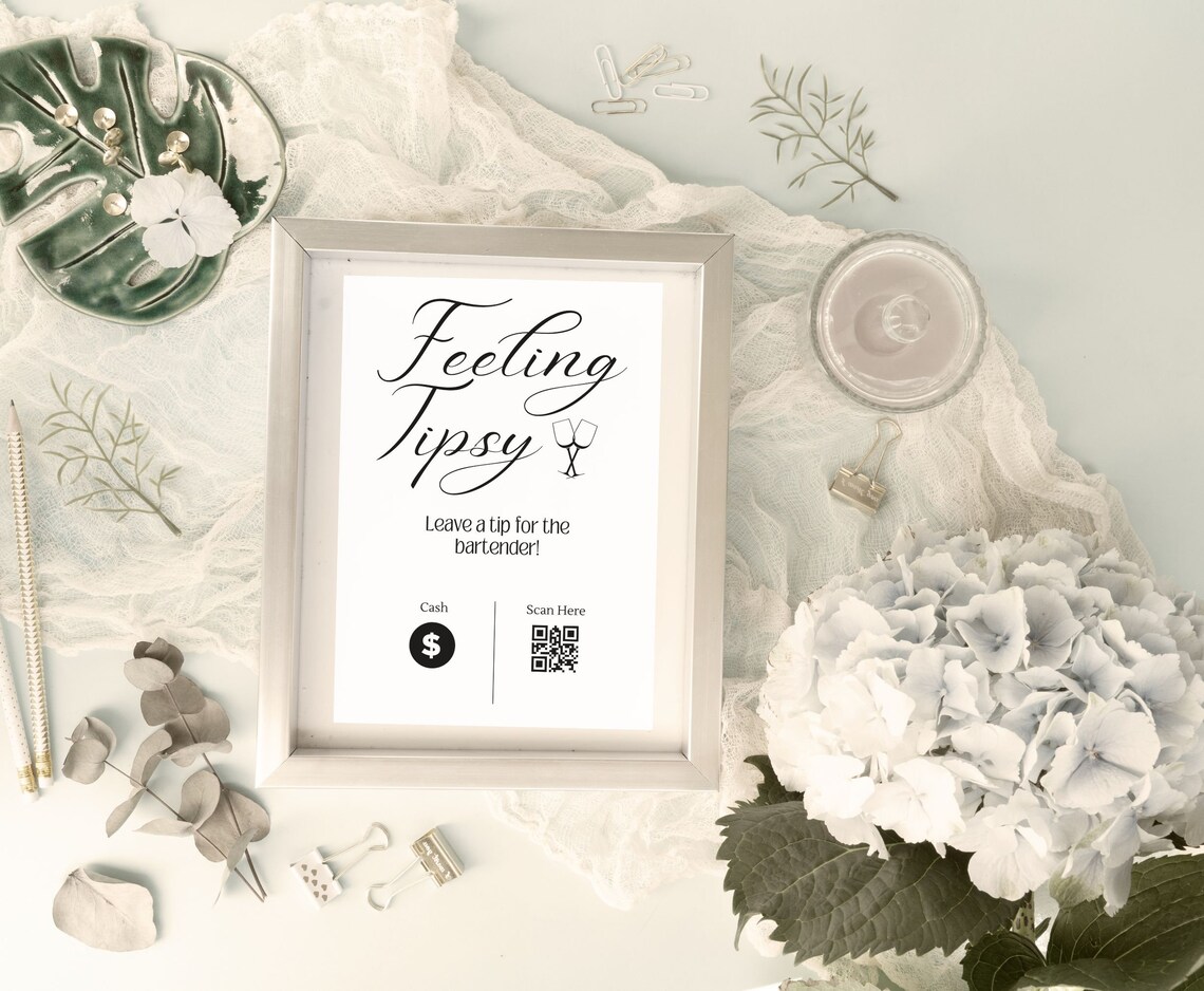 Bartender Feeling Tipsy Tip Sign. Virtual Tip Jar. Scan to Pa. - Etsy