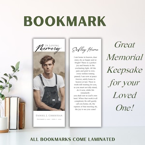 Personalized Bookmark Picture Memorial | Custom Memorial Keepsake ...