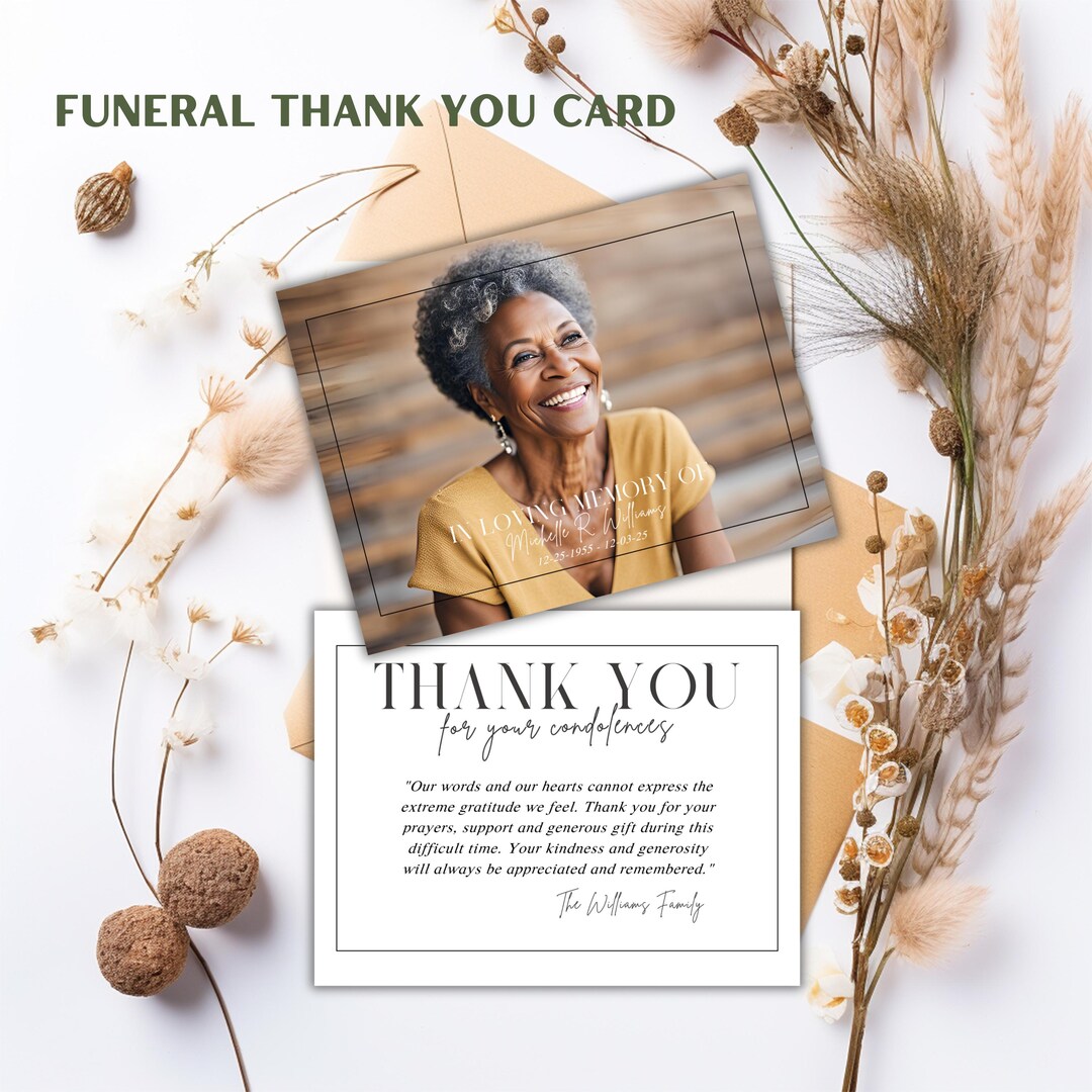 Personalized Sympathy Cards | Acknowledgement Note Card | Custom ...