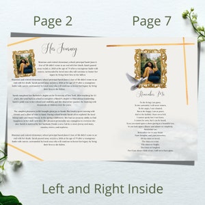 8 Page Funeral Booklet Program Elegant Magazine Style obituary Canva ...