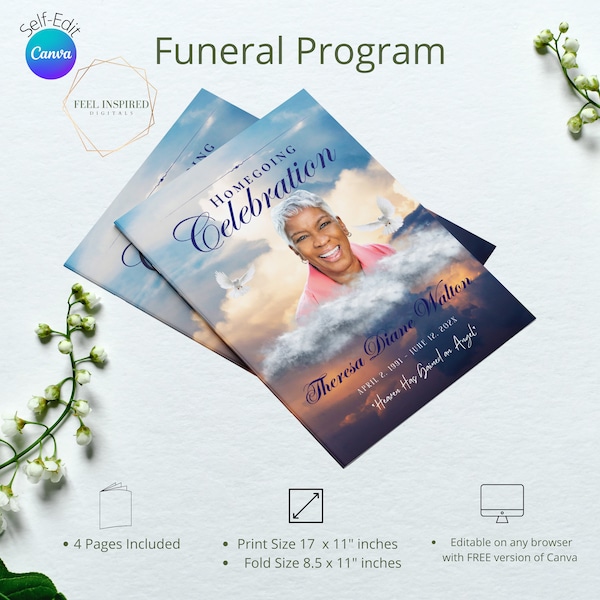 Obituary Template Page - Etsy