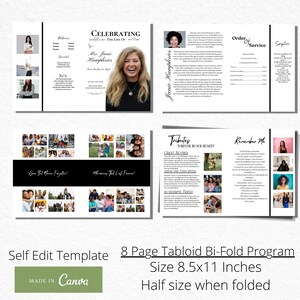 Simple and Elegant Magazine Style Funeral/memorial Program. Canva ...
