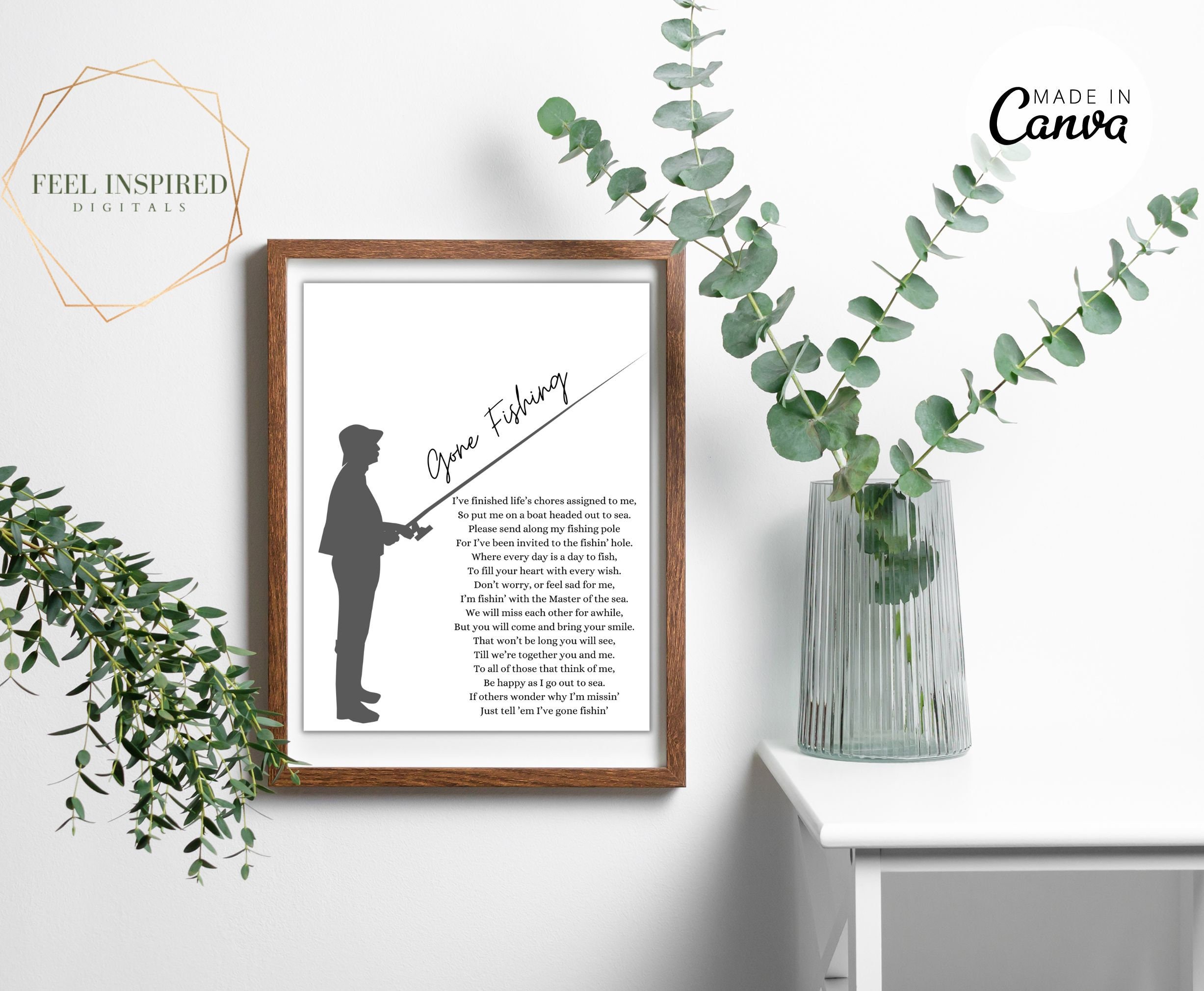 Gone Fishing Poem Printable Celebration of Life for - Etsy