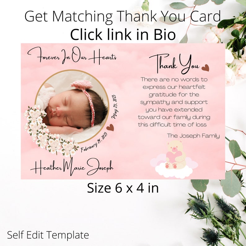 Baby/child Funeral Program Template, Girl/female Obituary Canva Self ...