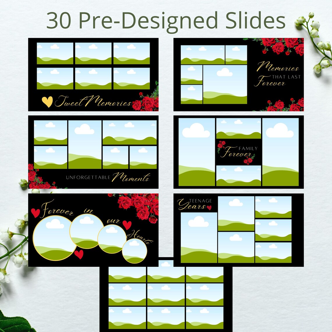 Black Funeral Slideshow Presentation With Red Roses Memorial - Etsy